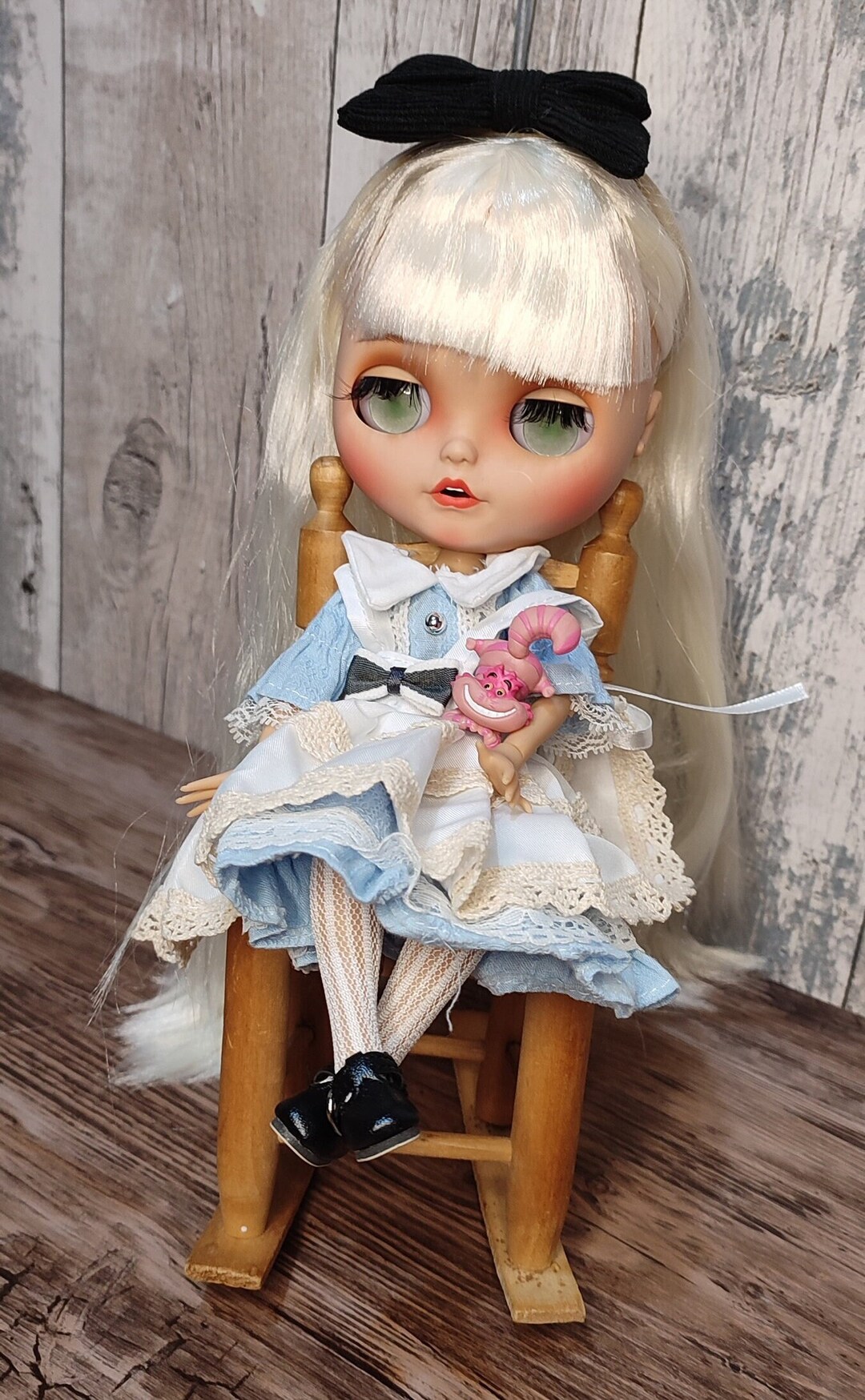 Custom Alice Blythe OOAK Doll, Ready to Ship Black Fairy Gothic Blythe ...