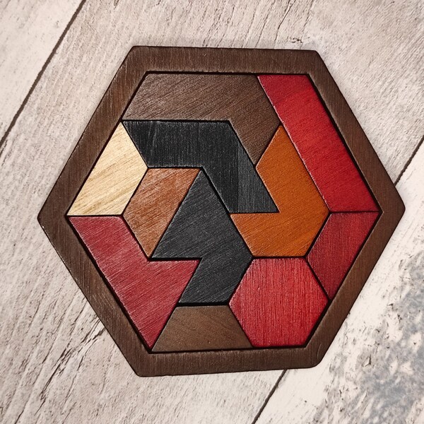 Hexagonal Wooden Puzzles - Etsy