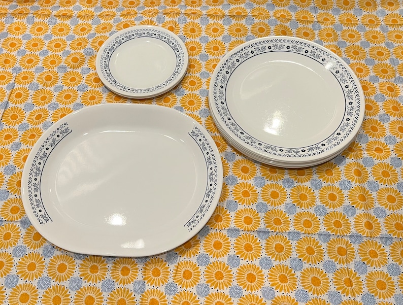 11 Piece Set Vintage Corelle 1983 Summer Impressions Blueberry Pattern ...