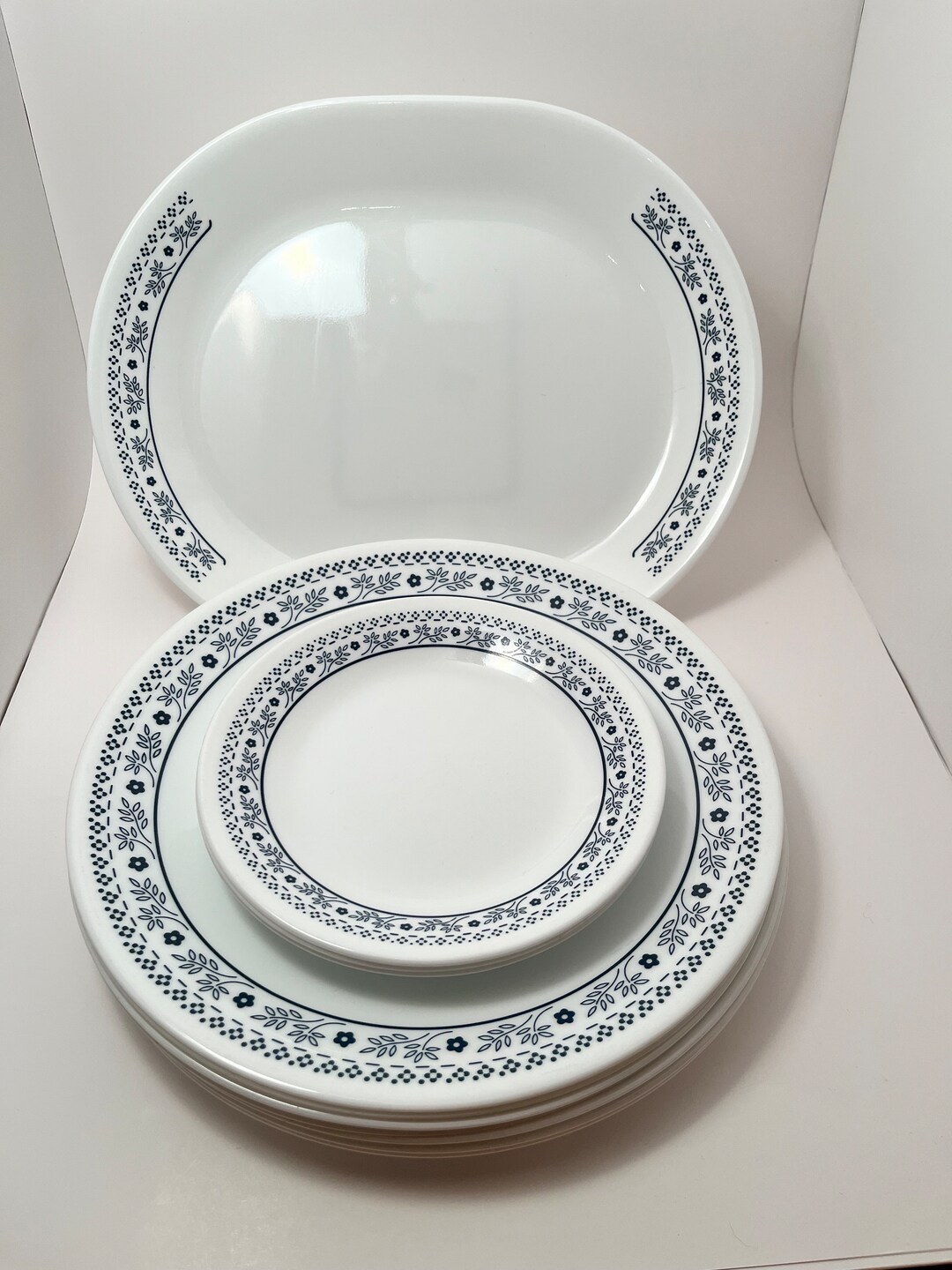 11 Piece Set Vintage Corelle 1983 Summer Impressions Blueberry Pattern ...