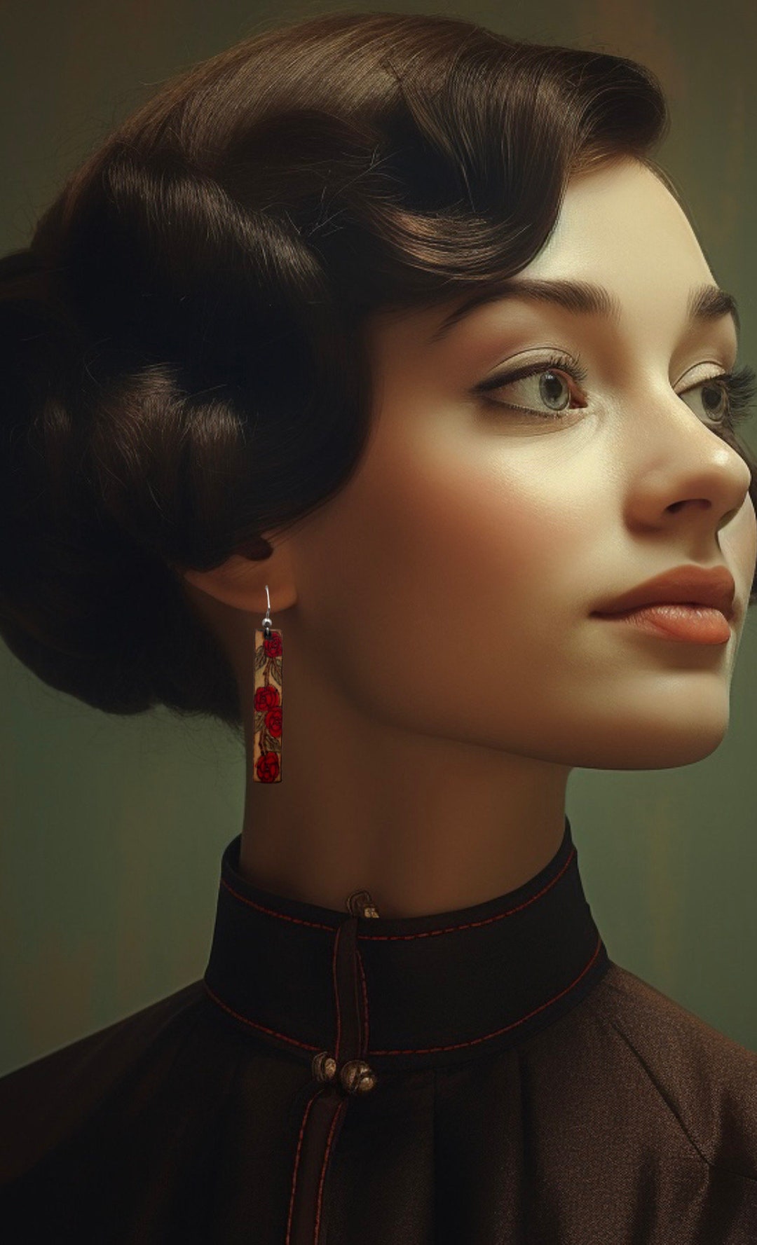 Luscious Red Rose Column Earrings - Etsy