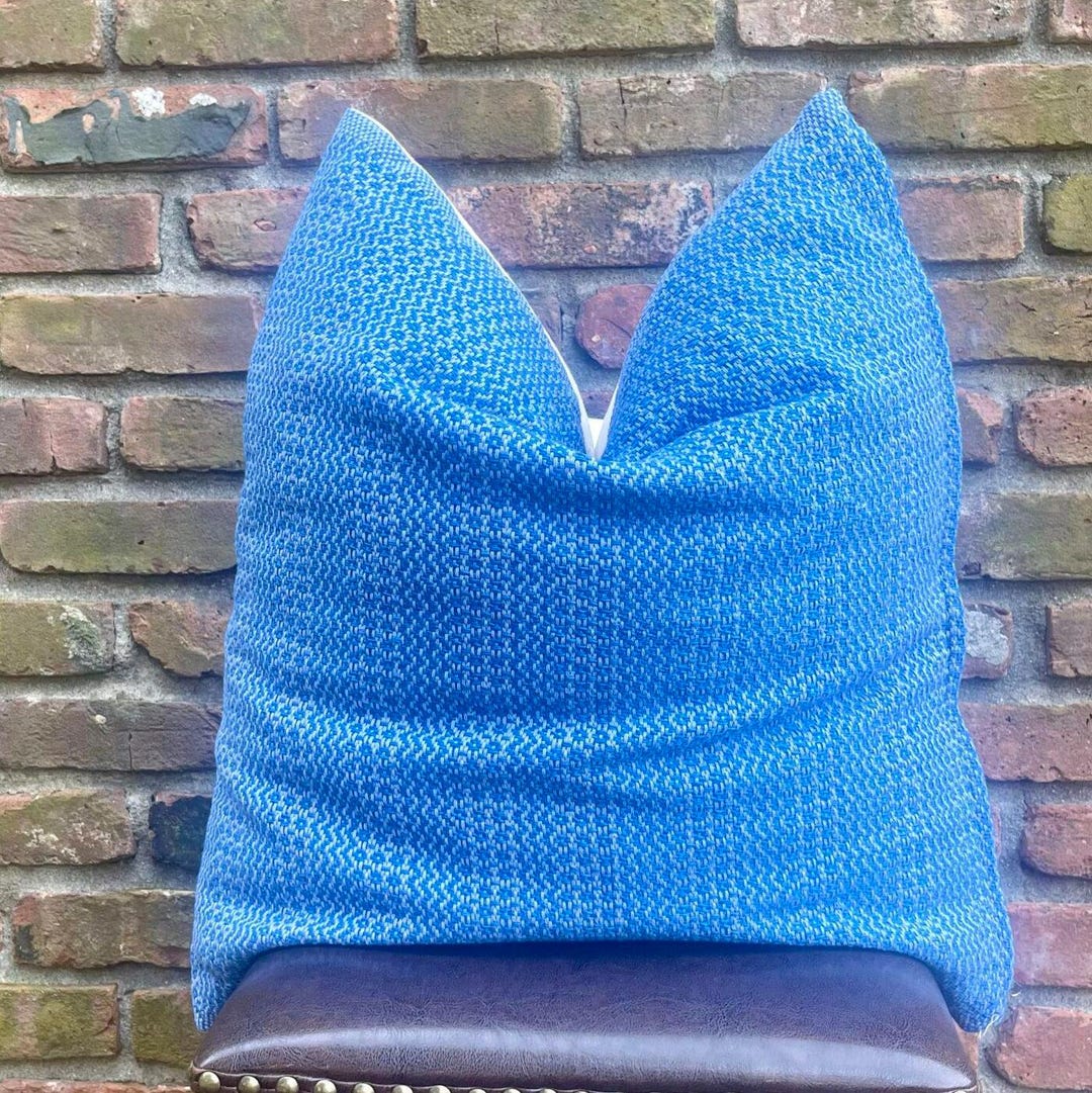 Cornflower Blue - Handwoven Cotton Throw Pillow | Natural Dyed and ...