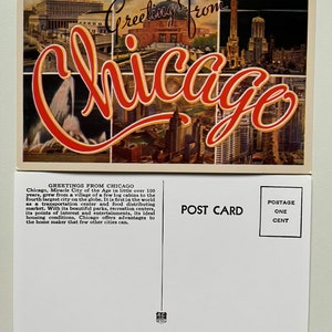 Vintage Chicago Postcard | Greetings From Chicago - Etsy