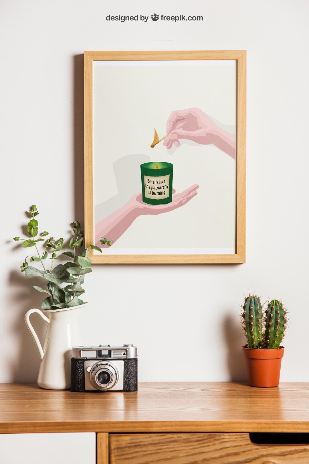 Feminist Printable Wall Art | Burning Patriarchy Candle | Protest Art ...