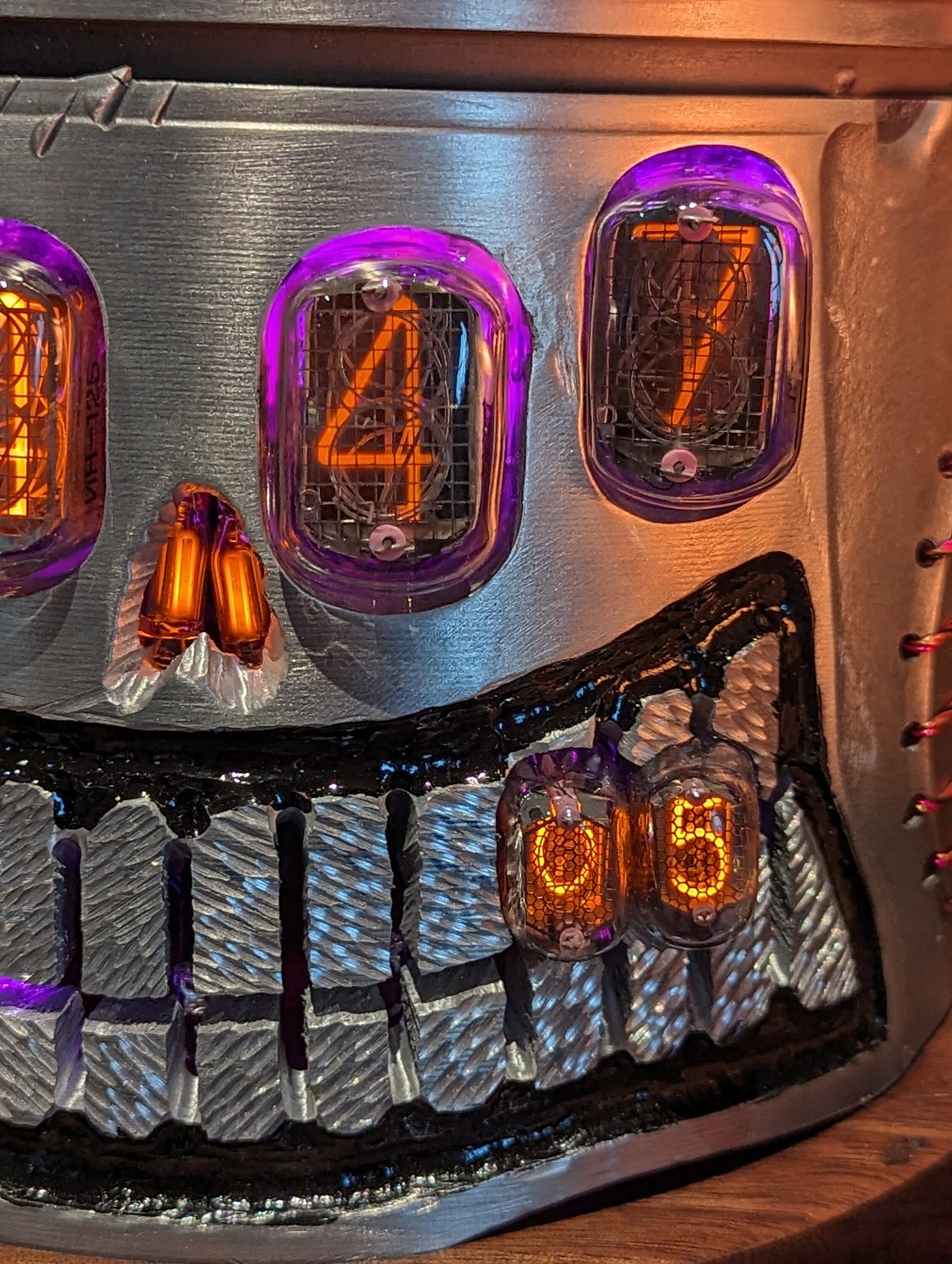 Nixie Clock From Massive Diesel Engine Piston Nixie Art Pistonart ...