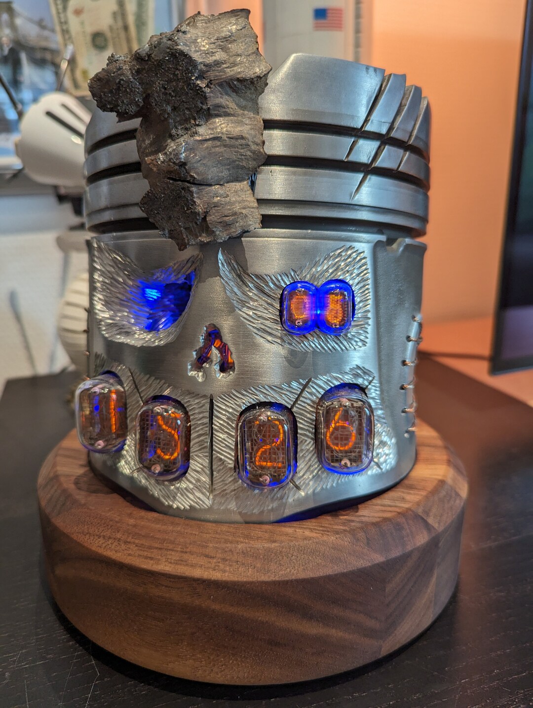 Nixie Clock From Massive Diesel Engine Nixie Art Pistonart Unique ...