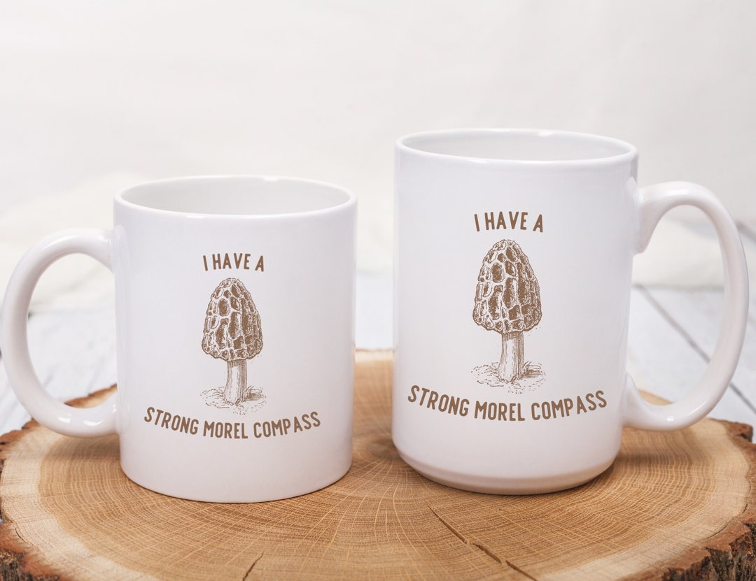 Morel Mushroom Mug, Morel Mushroom Gift, Foraging Gift, Morel Compass ...