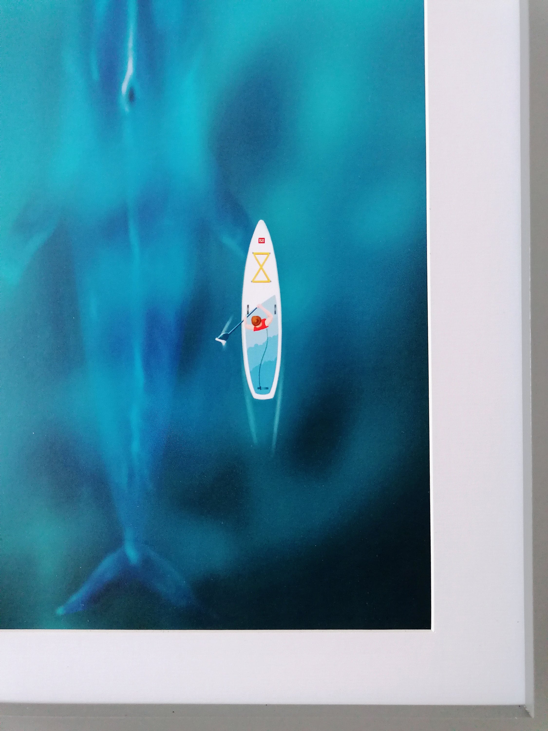 Paddleboarder and the Whale - Stand up Paddle Boarding Art, SUP Art ...