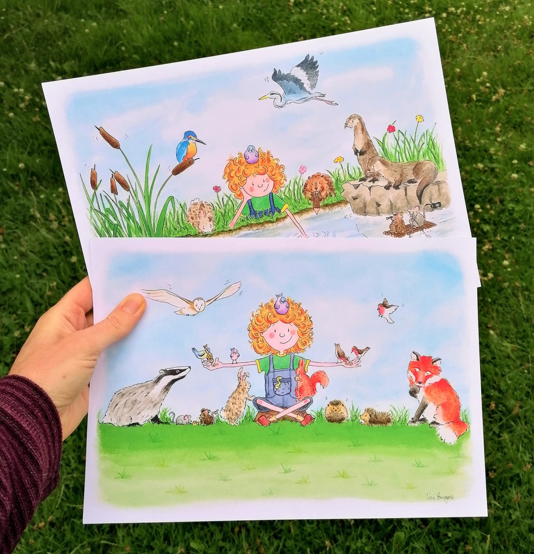 SET OF TWO - Children's Illustration Art Print, Kids Bedroom Art ...