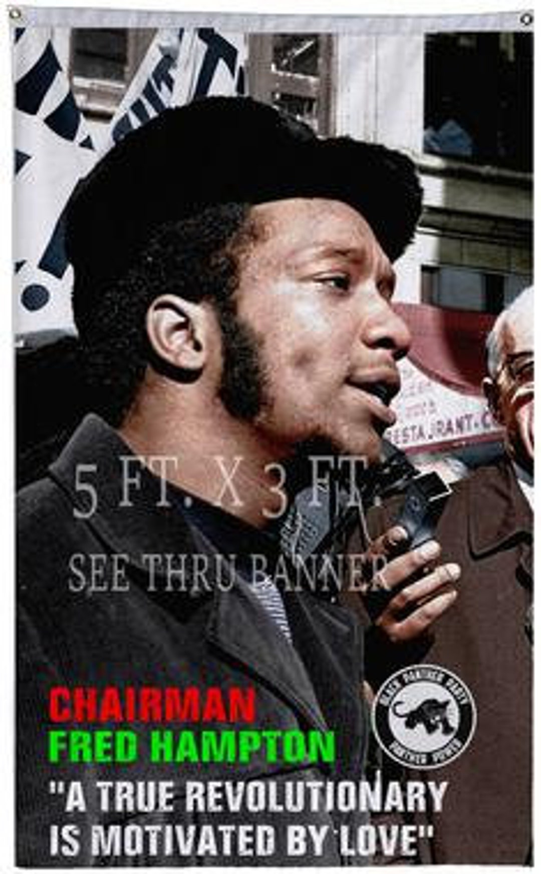 Fred Hampton FLAG 3X5 Feet Malcolm X Angela Davis Huey P. Newton Bobby ...