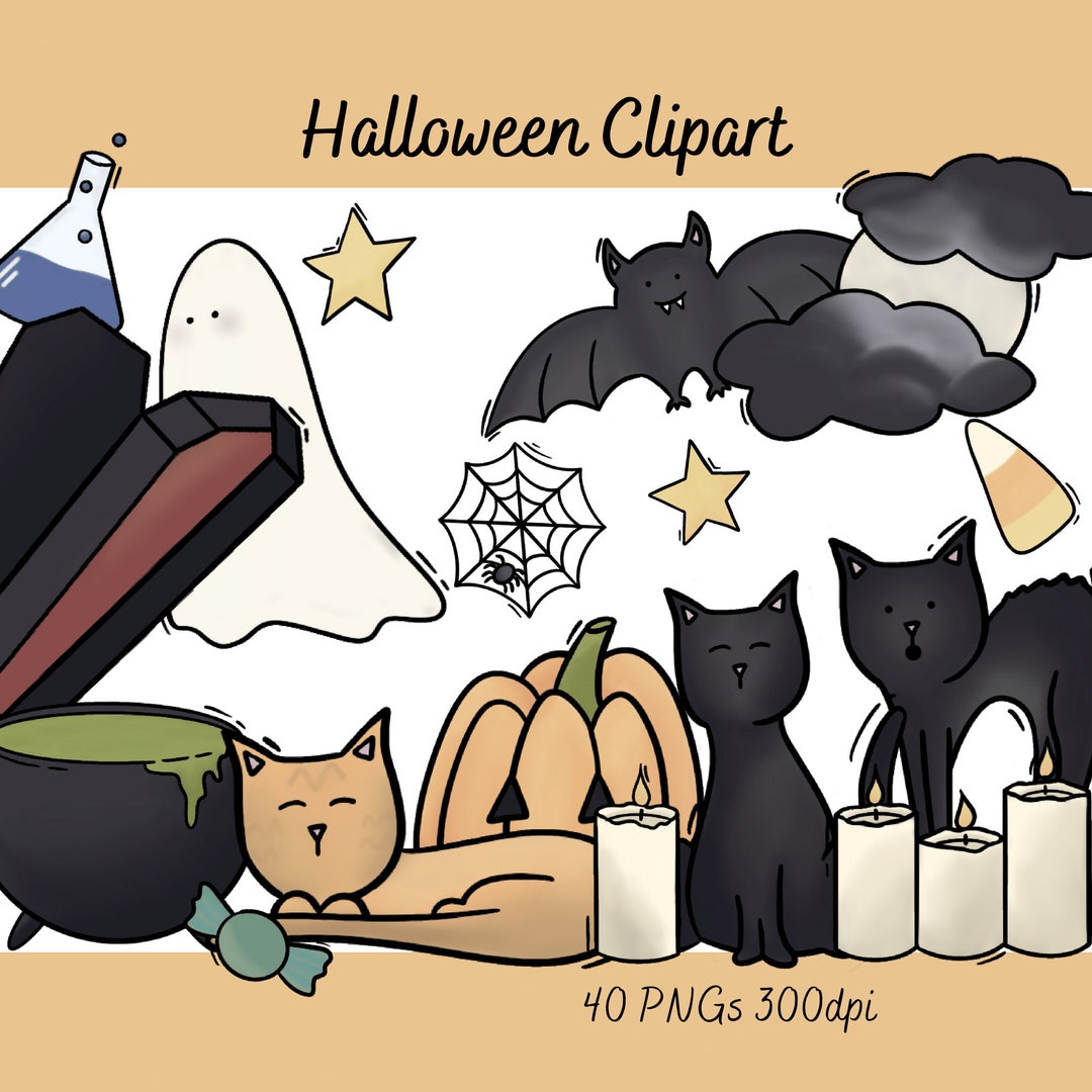 Halloween Clipart, Cute Halloween Decorations, Pumpkins Bat Ghost Png ...