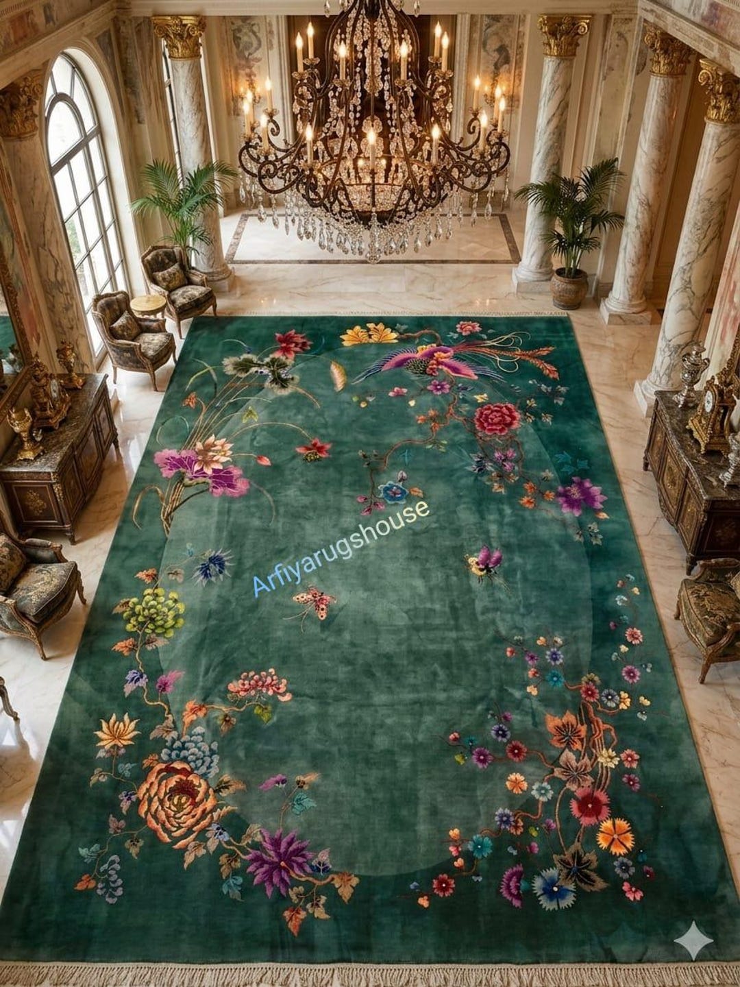 Classic Royal Interior Carpet Design High-end Designer Botanical Carpet ...