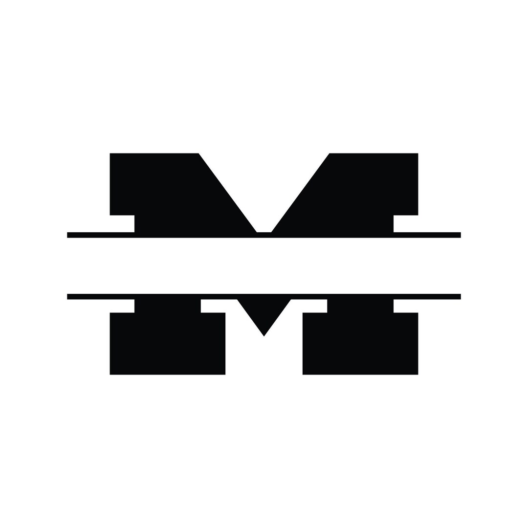 Instant Download / Cut File / Split Monogram Letter M - Etsy