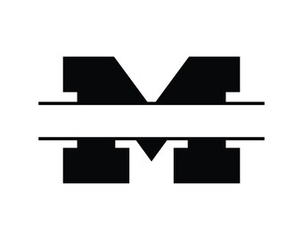 Letter M Split Monogram Digital File - Etsy