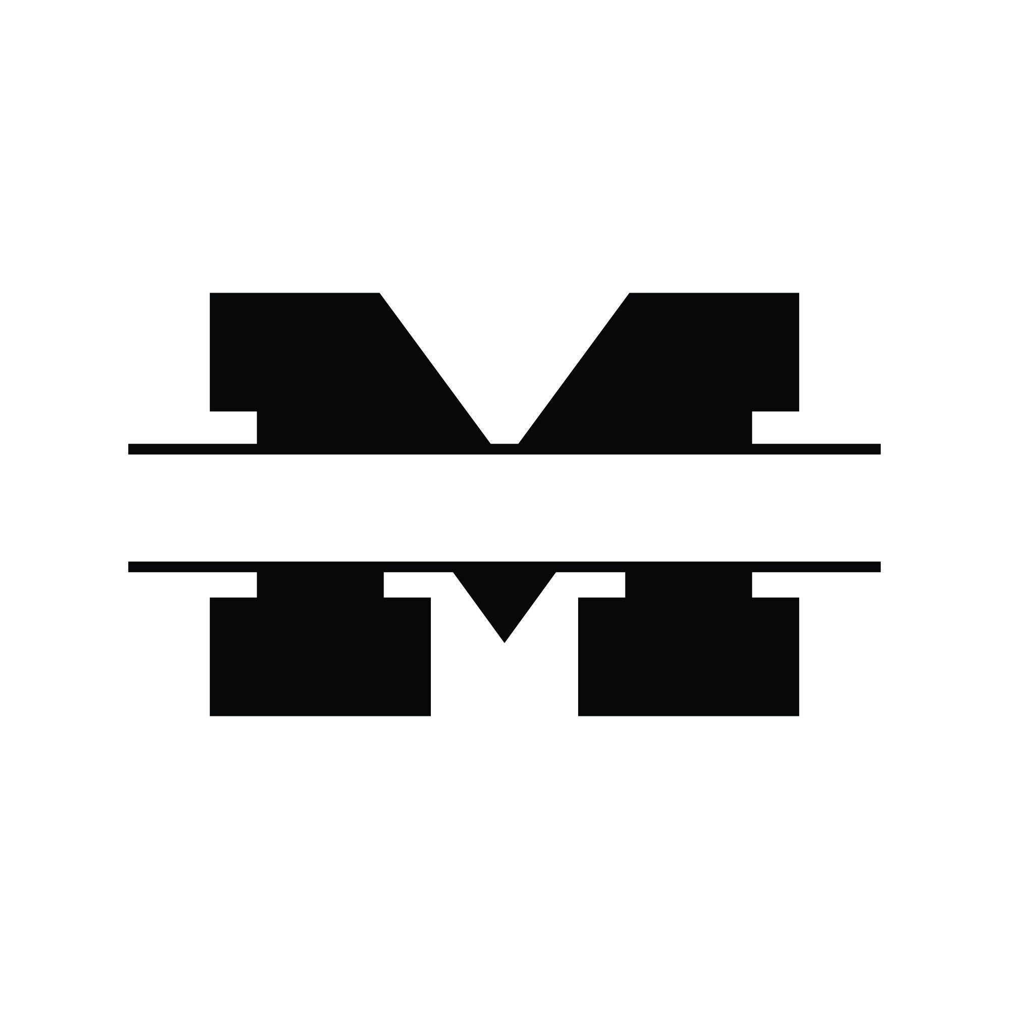 Instant Download / Cut File / Split Monogram Letter M - Etsy