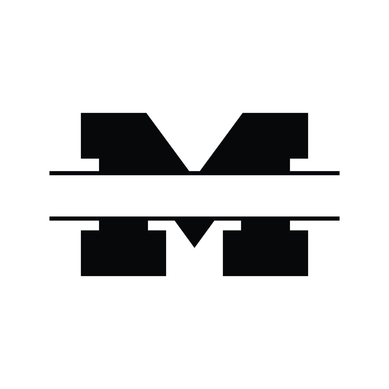 Instant Download / Cut File / Split Monogram Letter M - Etsy