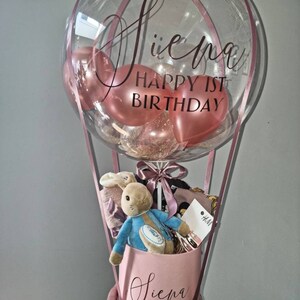 Personalised Hot Air Balloon. EMPTY BOX to Fill Your Own Items/presents ...