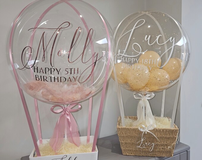 Personalised Bubble Balloon Hat Box for Birthday, Anniversary ...