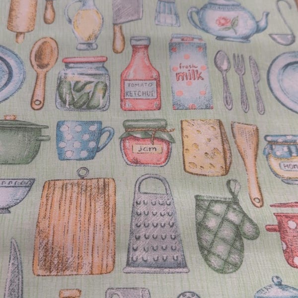 Retro Kitchen Fabric - Etsy