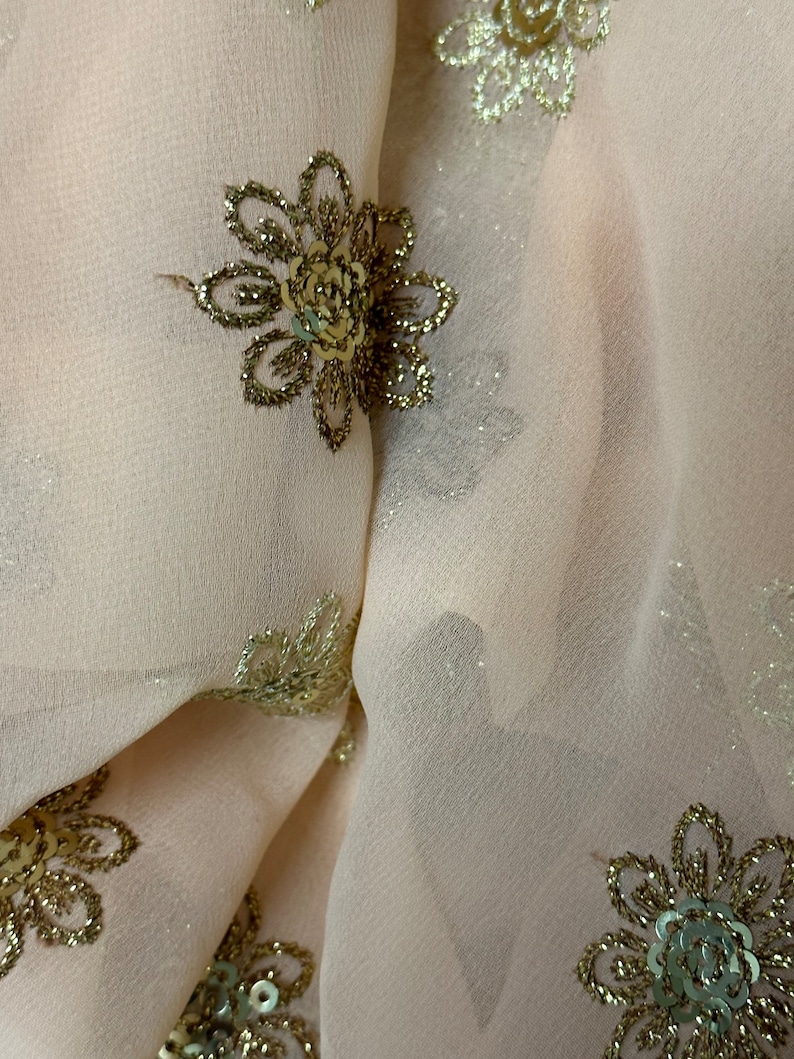 Embroidered Sheer Indian Fabric - Etsy