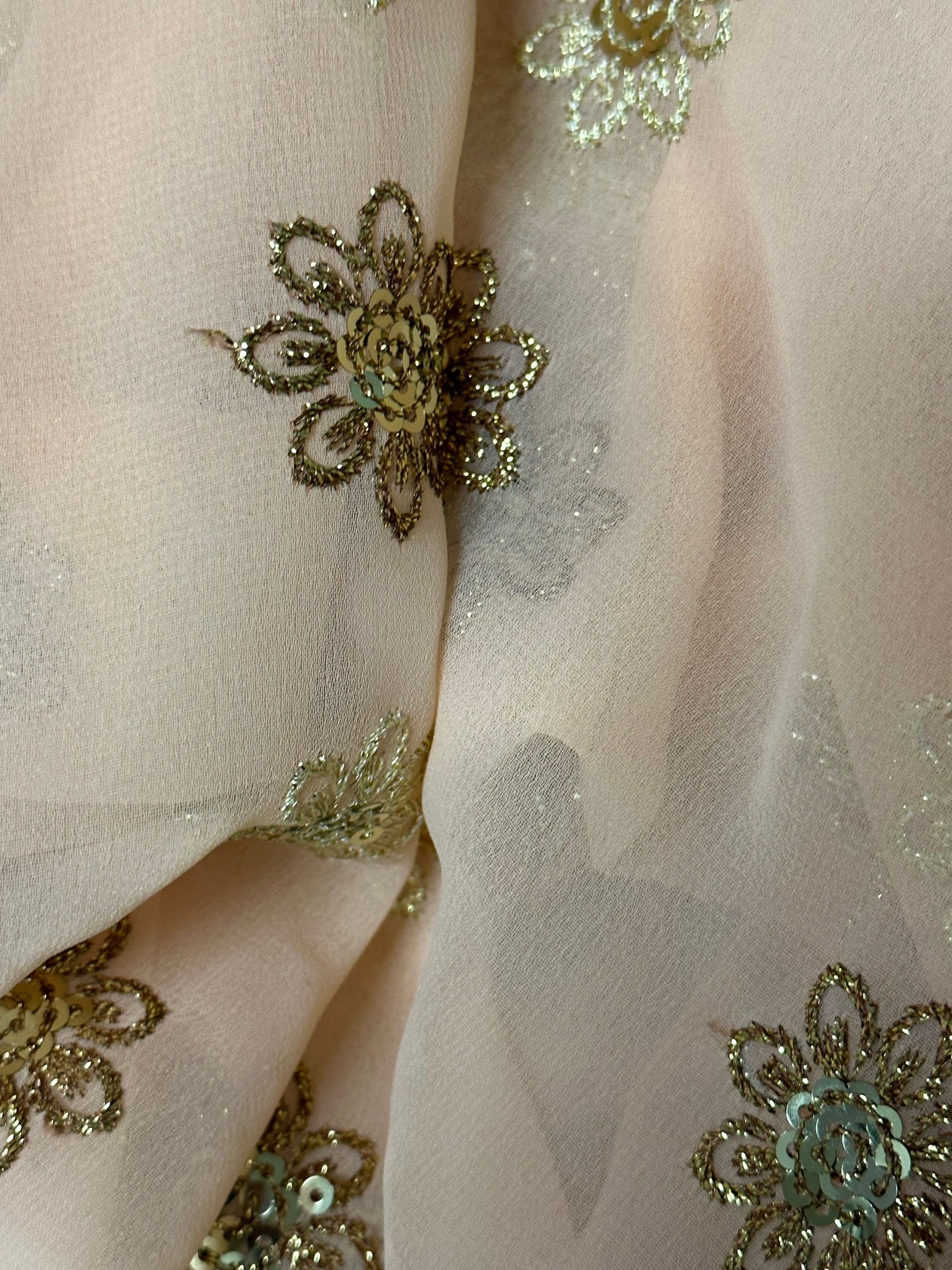 Embroidered Sheer Indian Fabric - Etsy