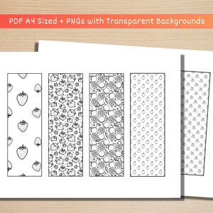 Printable Coloring Bookmark, Set of 6 Printable Bookmarks, Digital ...