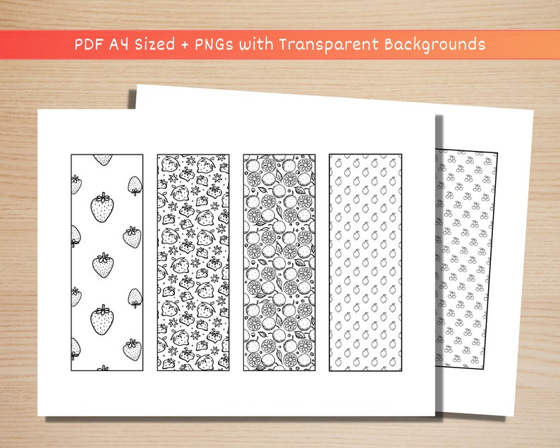 Printable Coloring Bookmark, Set of 6 Printable Bookmarks, Digital ...