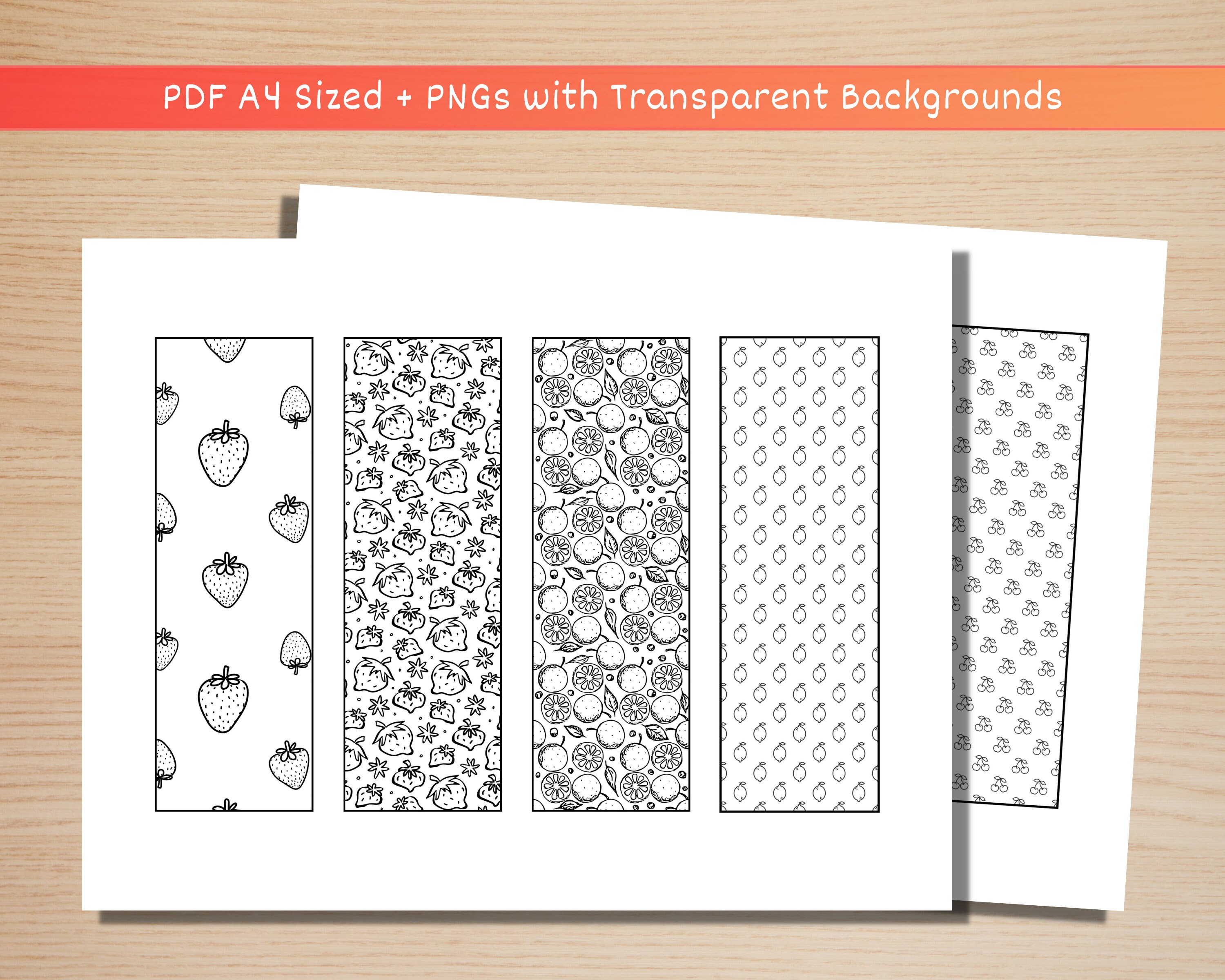 Printable Coloring Bookmark, Set of 6 Printable Bookmarks, Digital ...