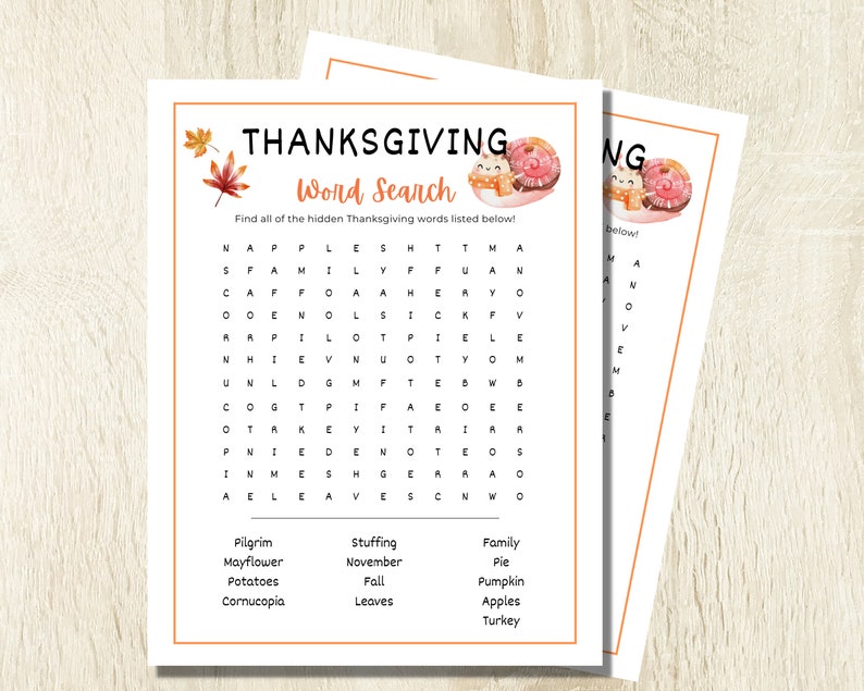 Thanksgiving Game Bundle, 5 Thanksgiving Printable Party Games, Family ...