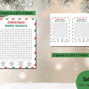 Christmas Printable Word Search Game, Family Christmas Game PDF ...