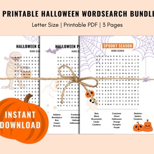 Halloween Word Search Bundle, Digital Word Search Game, Printable ...