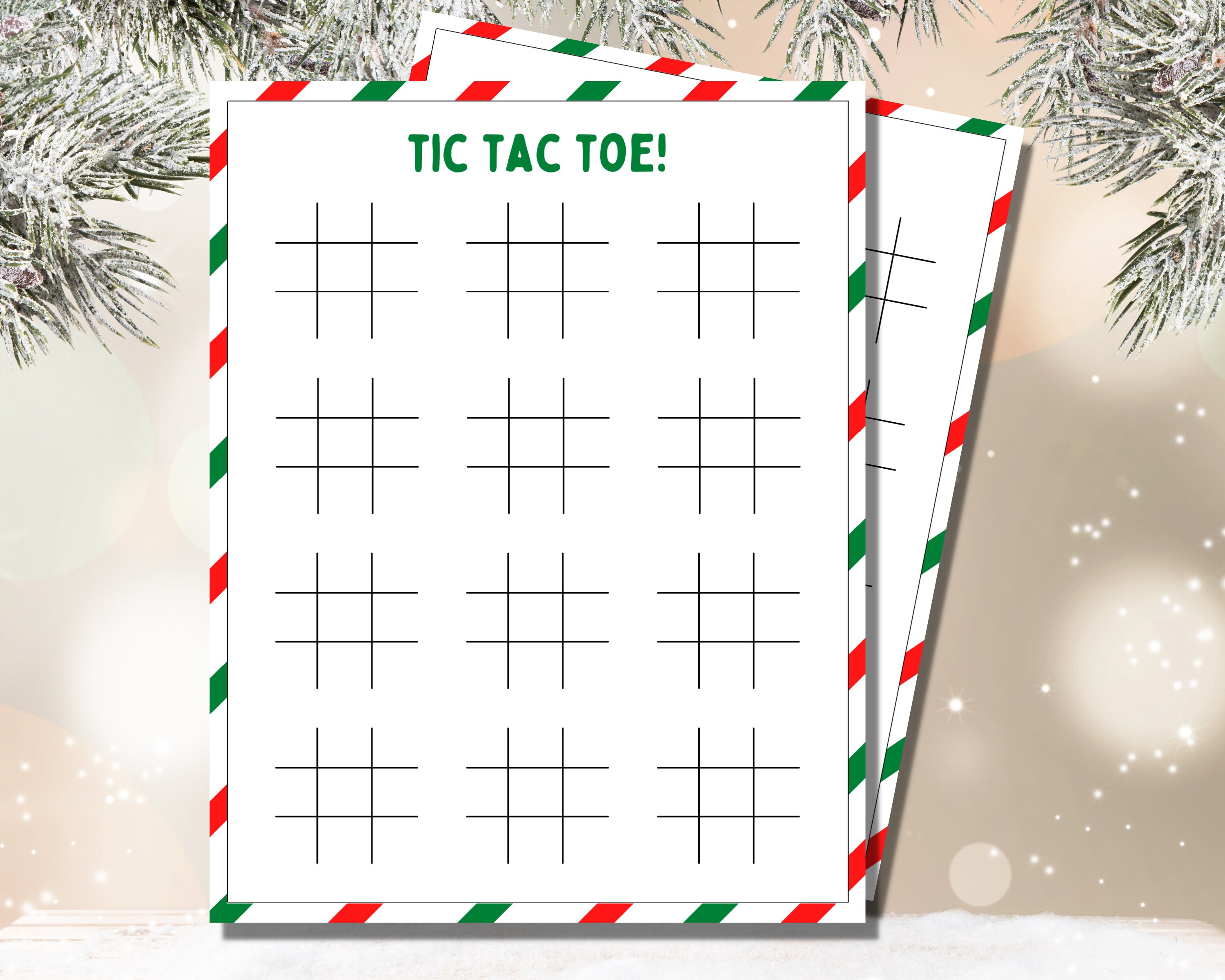 Christmas Printable Tic Tac Toe Party Game, Family Christmas Game PDF ...