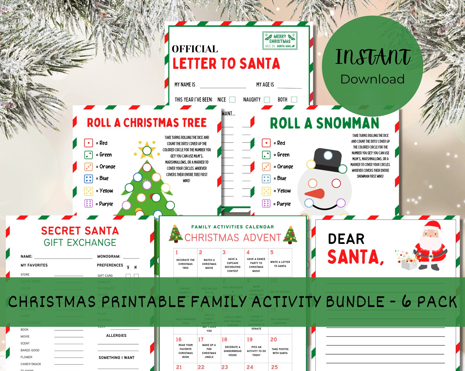 Christmas Printable Family Activity Bundle, Christmas Party Games ...