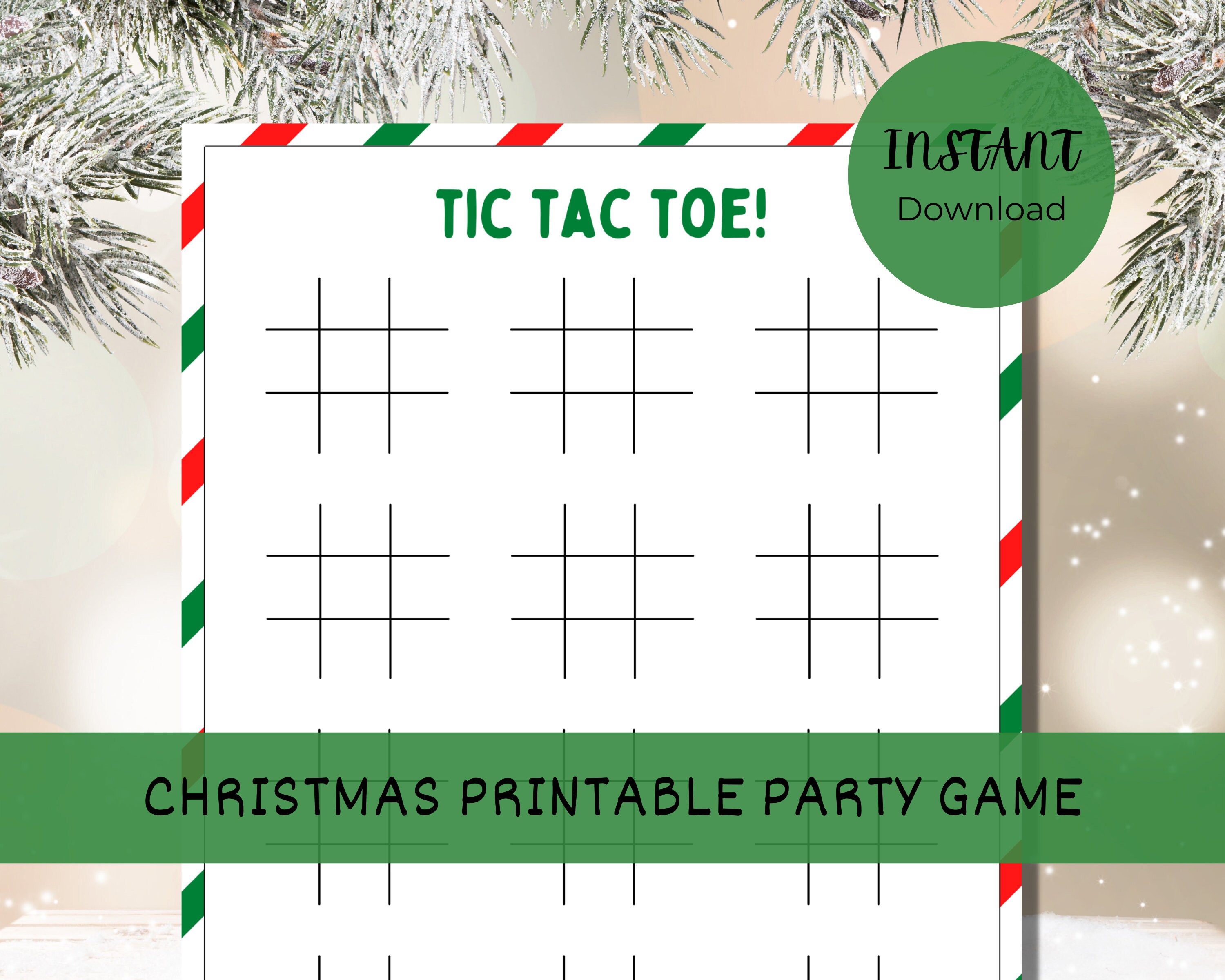 Christmas Printable Tic Tac Toe Party Game, Family Christmas Game PDF ...