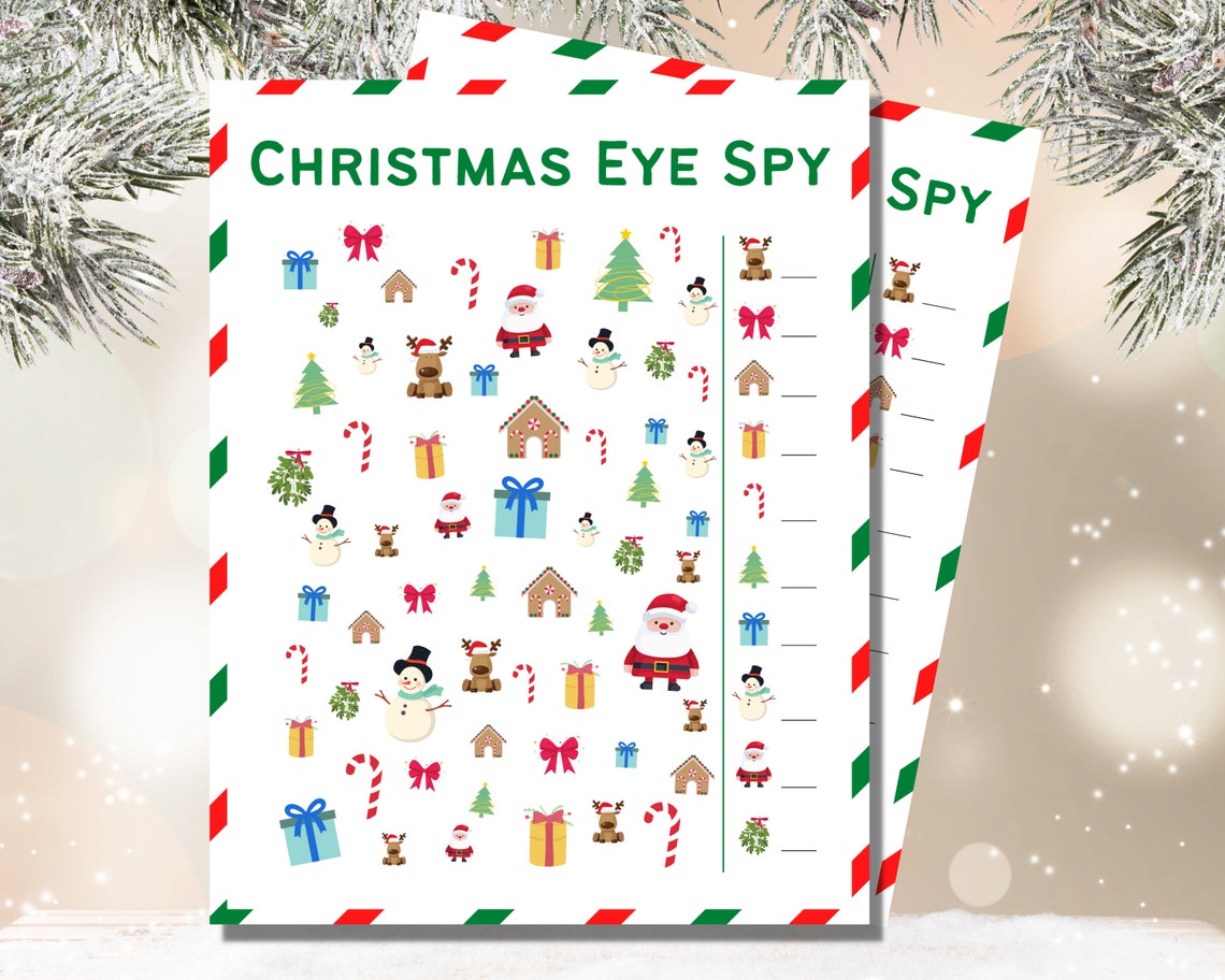 Christmas Printable Eye Spy Party Game, Family Christmas Game PDF ...