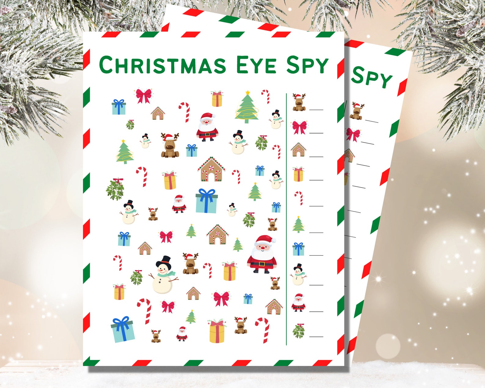 Christmas Printable Eye Spy Party Game, Family Christmas Game PDF ...