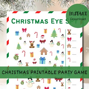 Christmas Printable Eye Spy Party Game, Family Christmas Game PDF ...