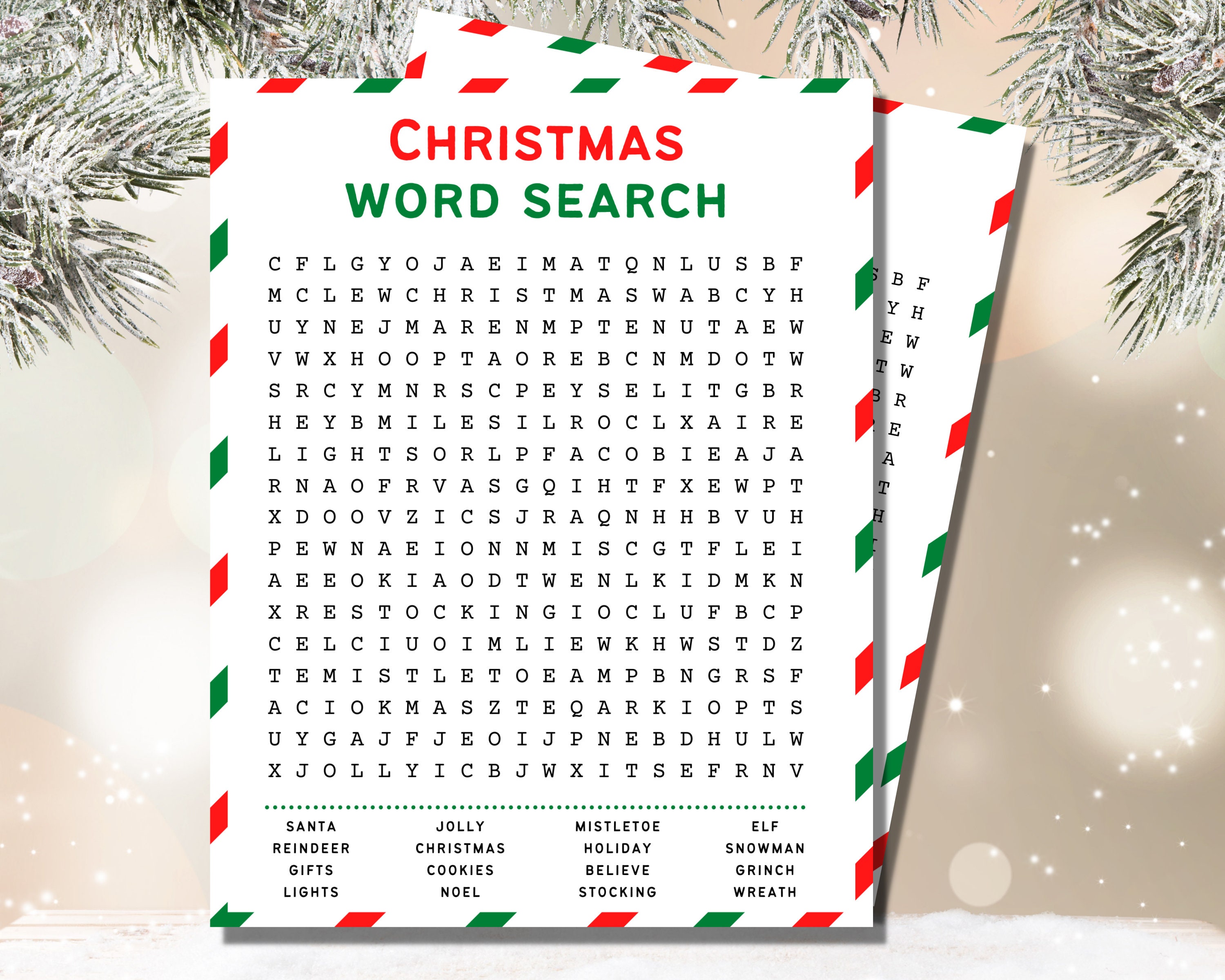 Christmas Printable Word Search Game, Family Christmas Game PDF ...