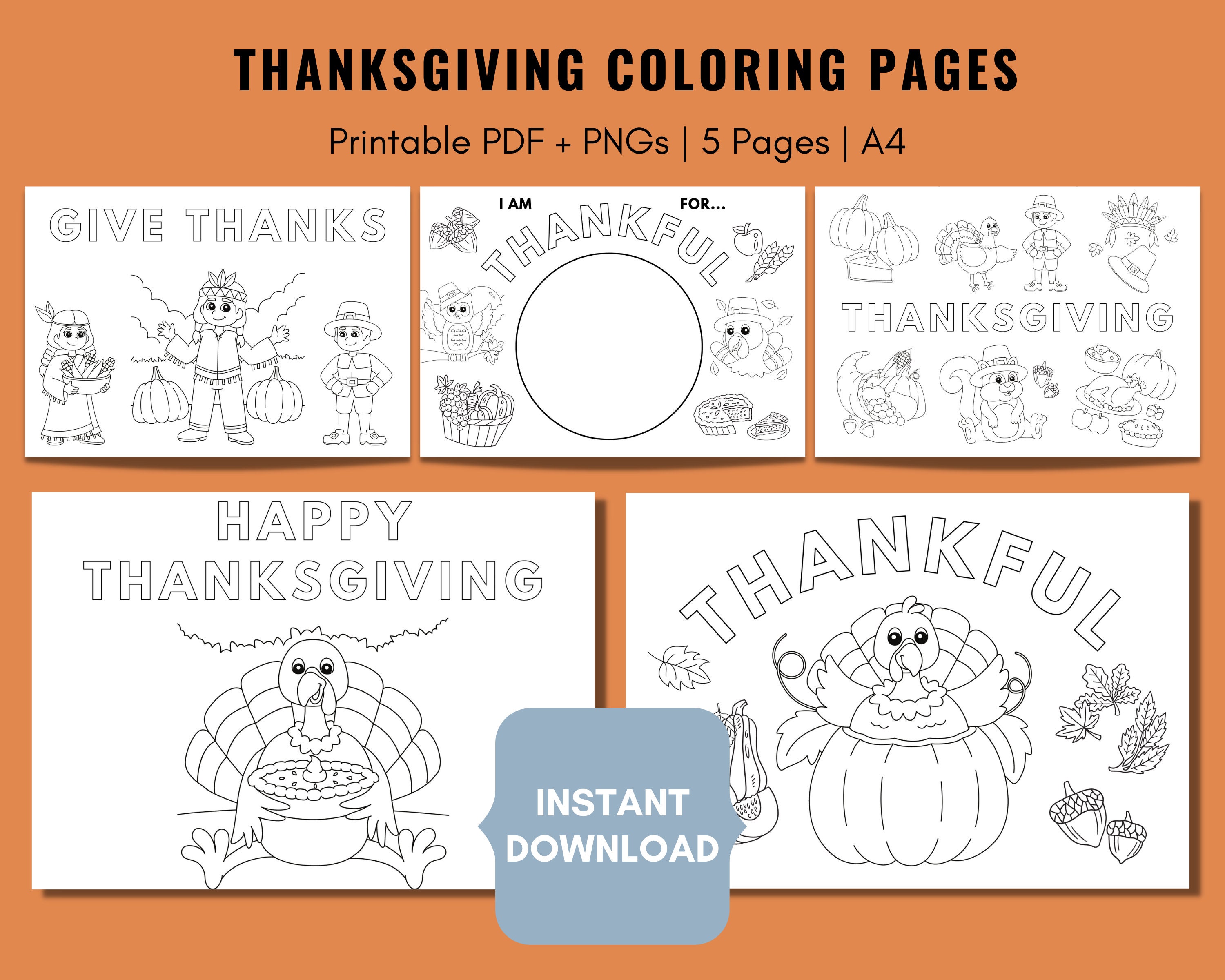 Kids Printable Thanksgiving Coloring Placemats, Coloring Pages Activity ...