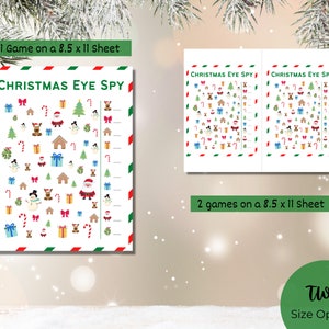 Christmas Printable Eye Spy Party Game, Family Christmas Game PDF ...