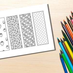 Printable Coloring Bookmark, Set of 6 Printable Bookmarks, Digital ...