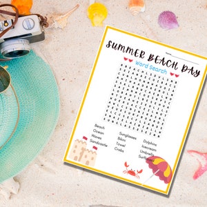 Summer Word Search Printable, Summertime Game, Summer Activity for Kids ...
