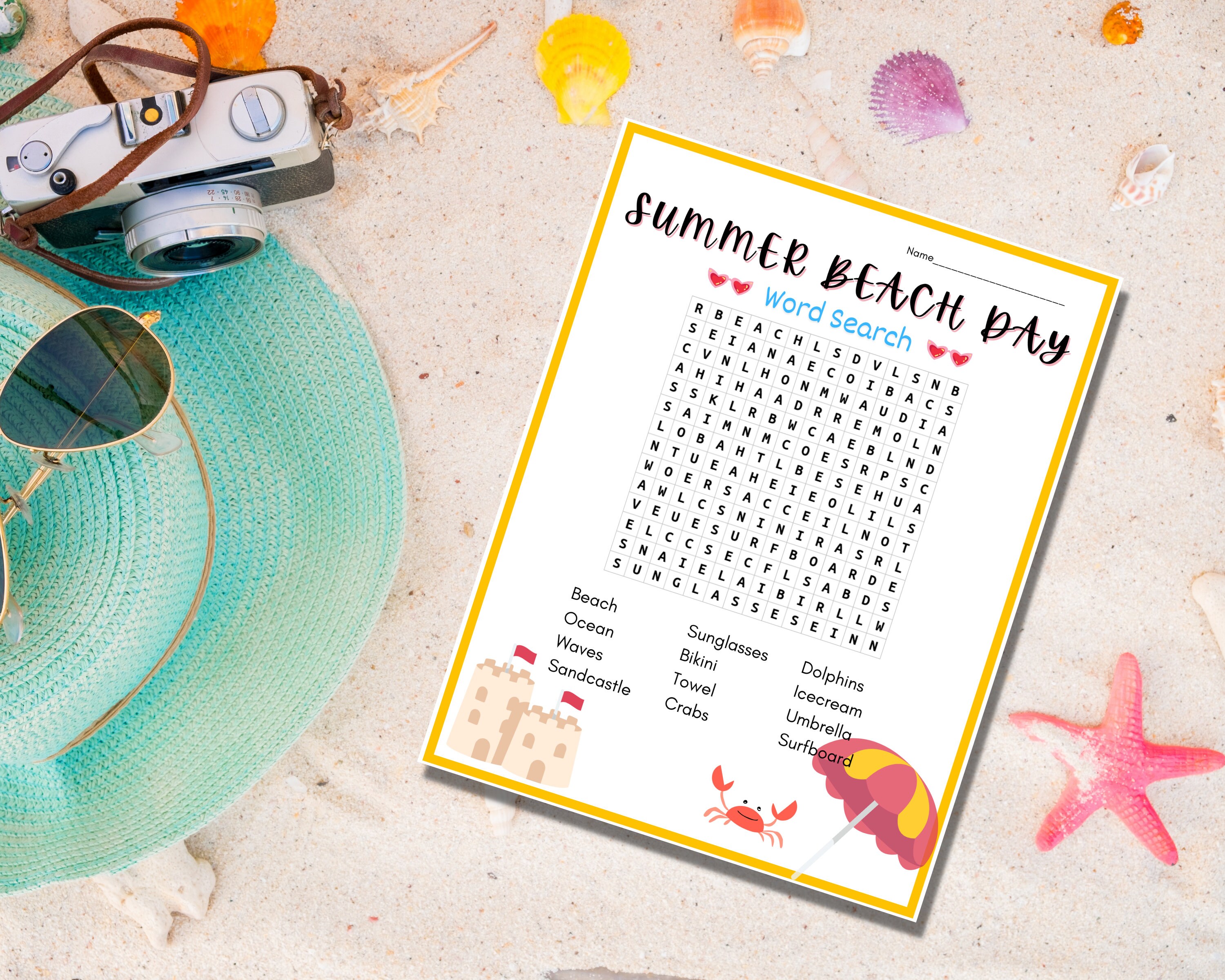 Summer Word Search Printable, Summertime Game, Summer Activity for Kids ...