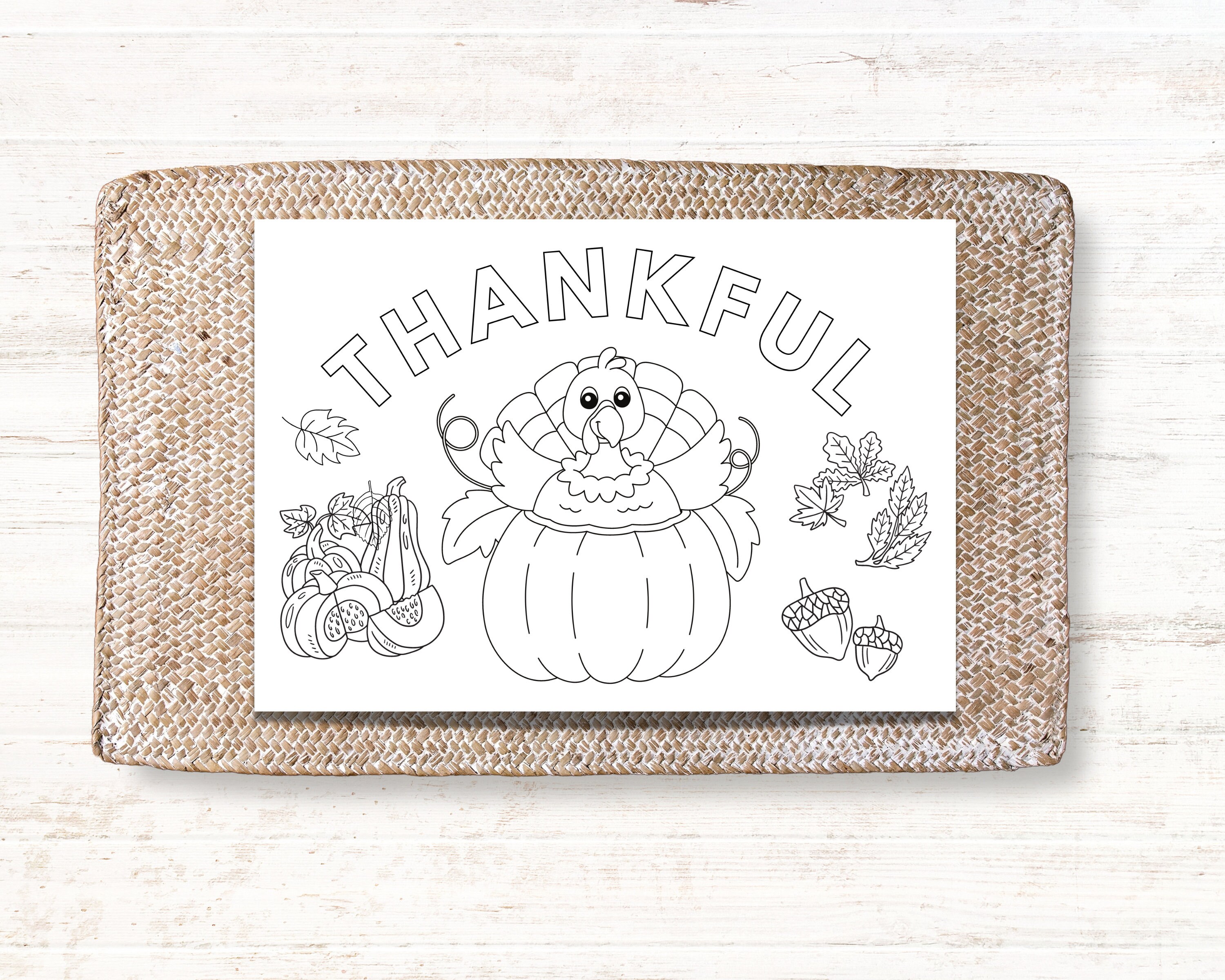 Kids Printable Thanksgiving Coloring Placemats, Coloring Pages Activity ...