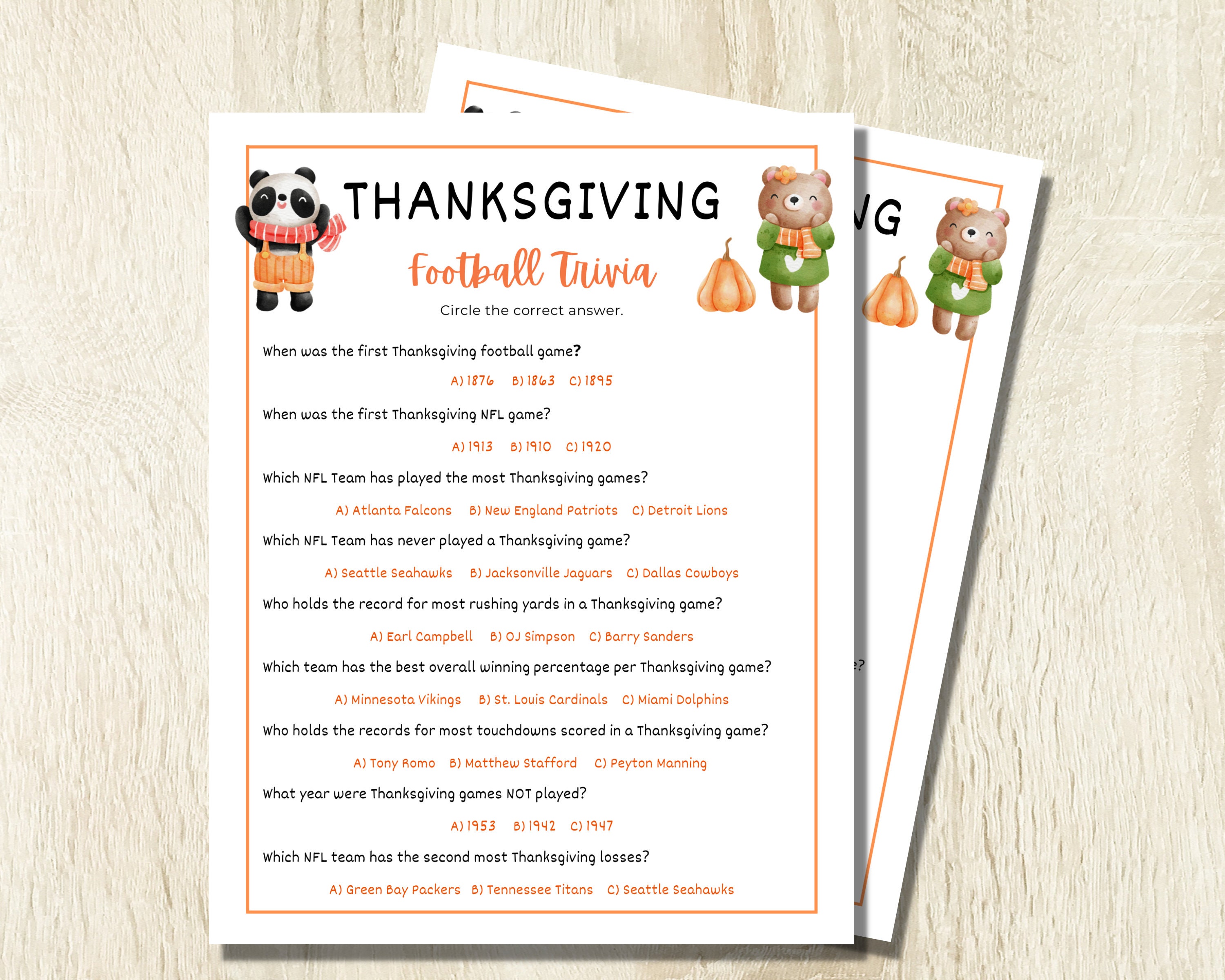 Thanksgiving Game Bundle, 5 Thanksgiving Printable Party Games, Family ...