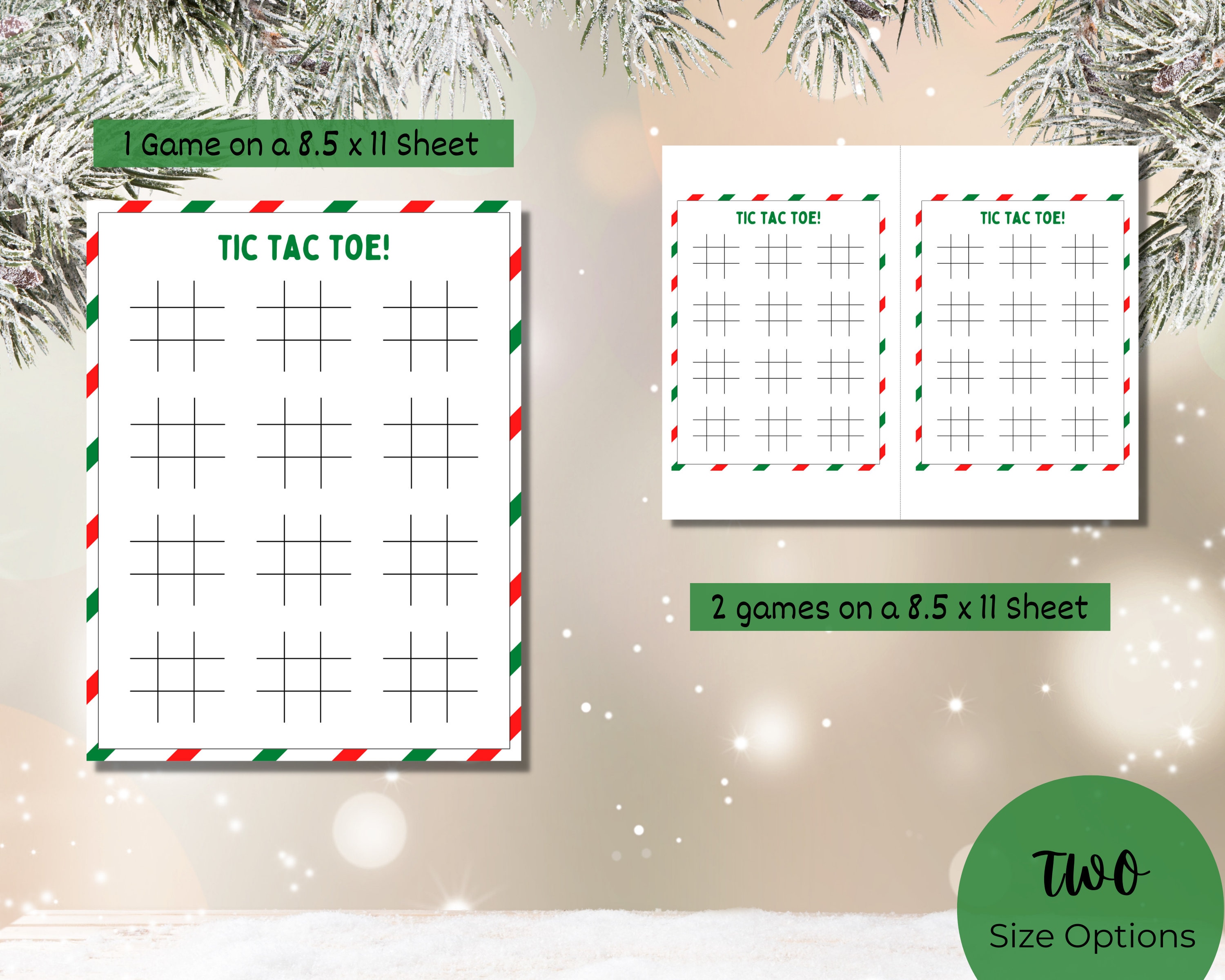 Christmas Printable Tic Tac Toe Party Game, Family Christmas Game PDF ...