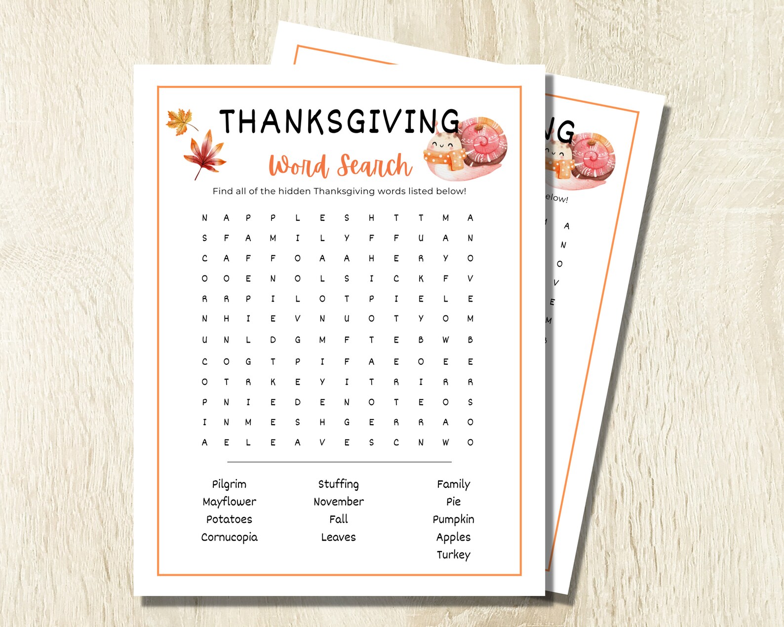 Thanksgiving Word Search Printable Party Game, Thanksgiving Trivia Game ...