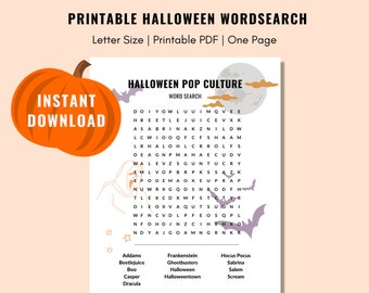 Halloween Word Search - Instant Download - Etsy