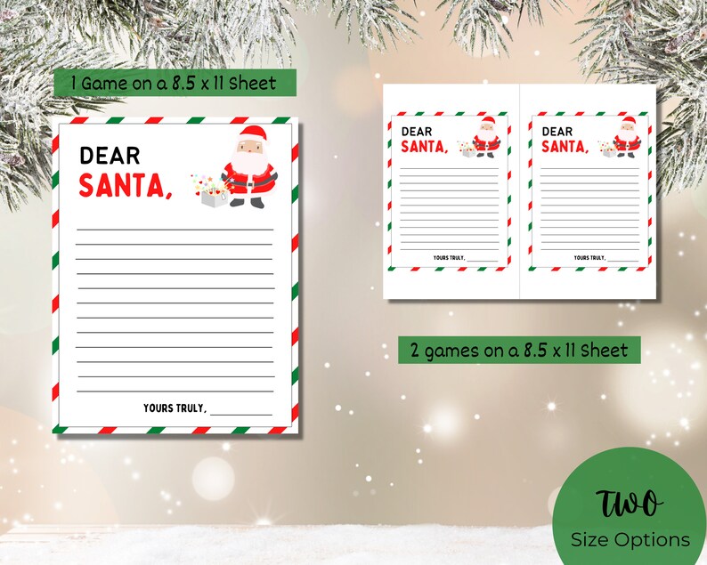 Christmas Printable Letter to Santa, Dear Santa Letter PDF, Printable ...