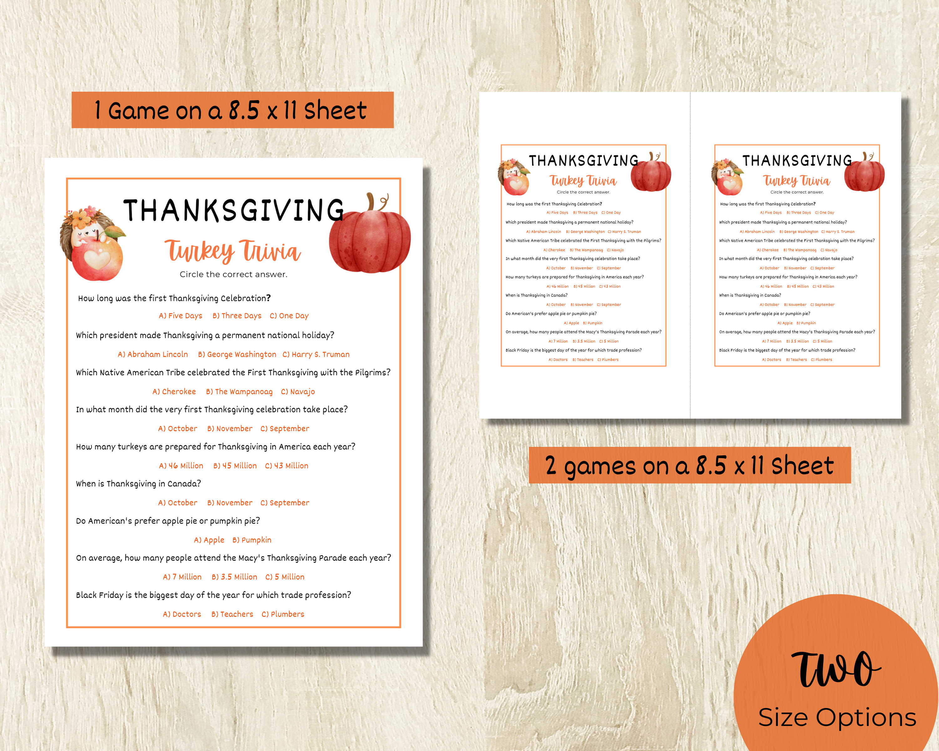 Turkey Trivia Thanksgiving Printable Party Game, Thanksgiving Trivia ...